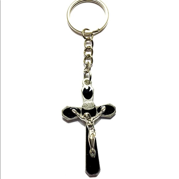 Accessories | 618 Crucifix Cross Keychain Black Religious | Poshmark